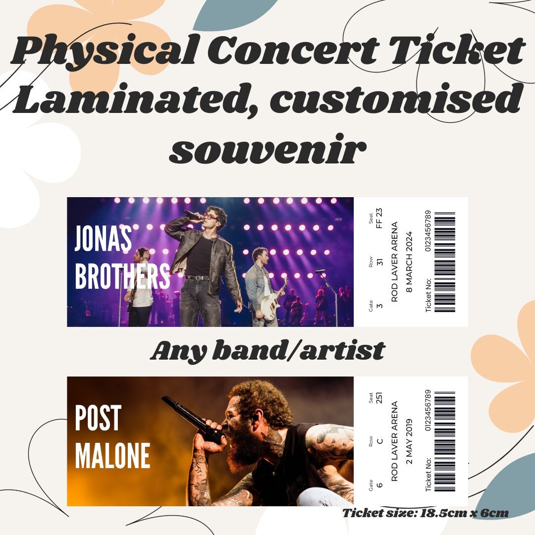 Physical Ticket Custom Personalized Laminated Concert Event Ticket ...
