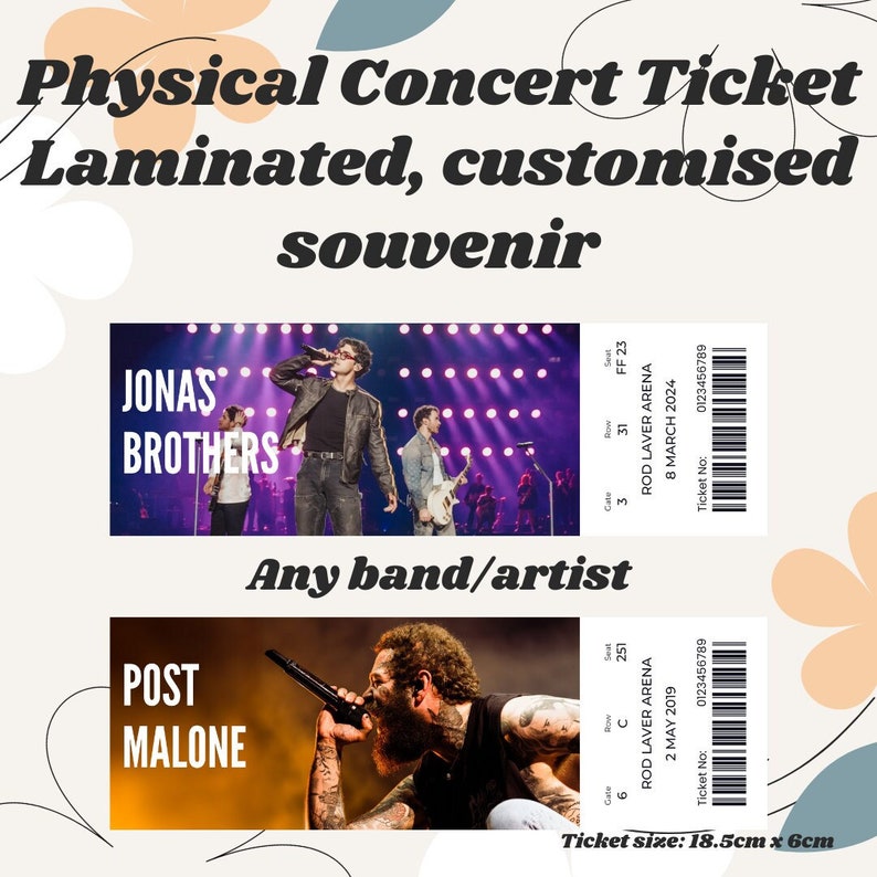 Physical Ticket Custom Personalized Laminated Concert Event Ticket ...