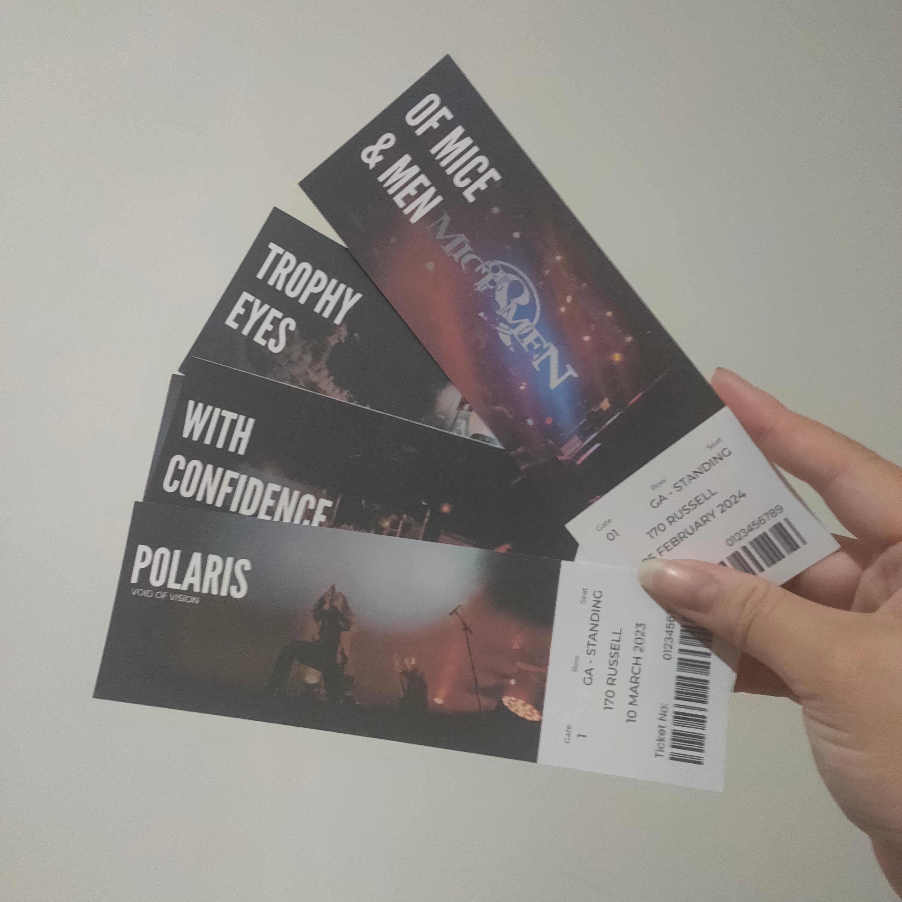 Physical Ticket Custom Personalized Laminated Concert Event Ticket ...