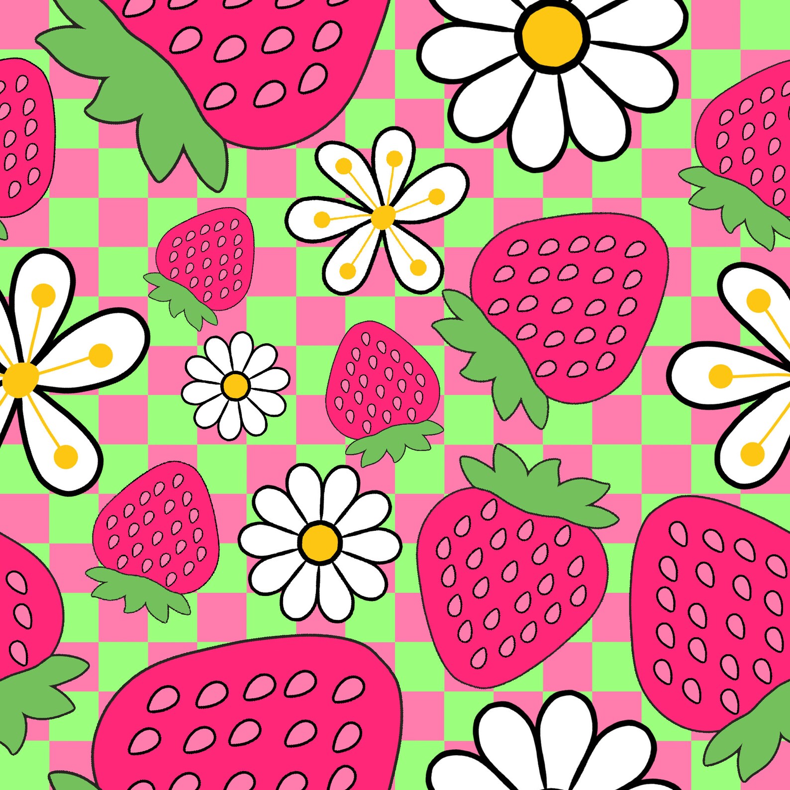 Spring Summertime Strawberry Patch Digital Download Seamless Repeat ...