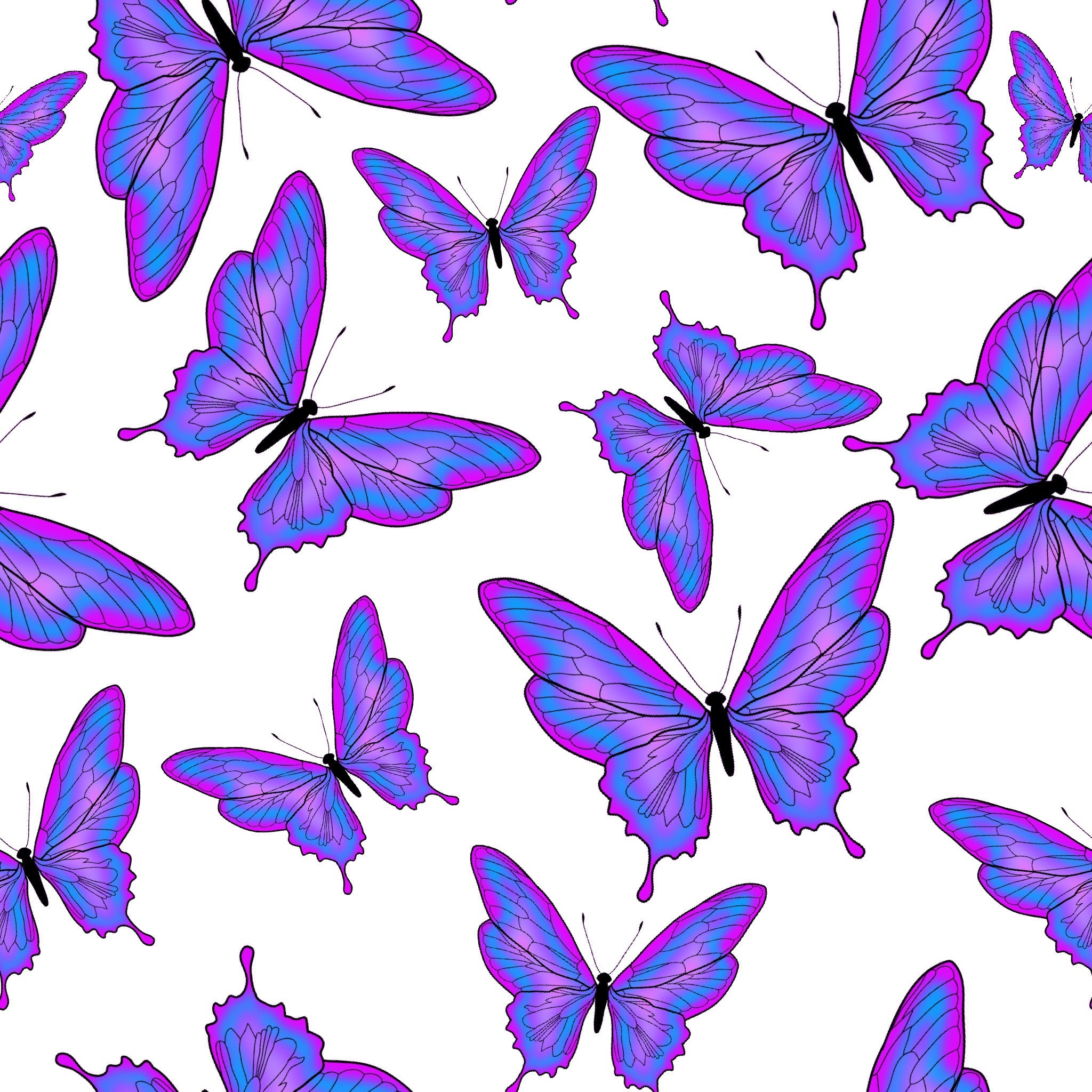 Mystical Purple Butterfly Digital Download Seamless Repeat Pattern ...