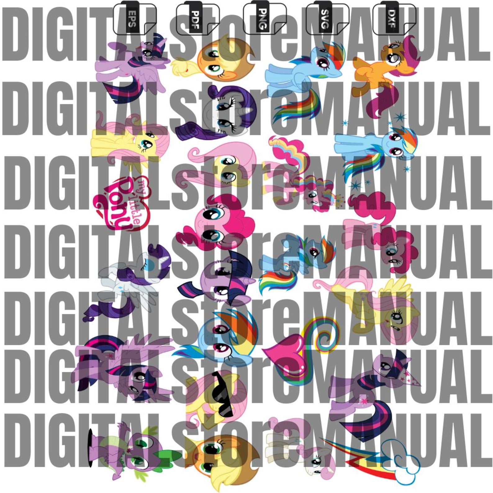 Vectorized Pony Kit in Formats Png, Pdf, Eps, Dxf, Svg, Cricut, Fileart ...