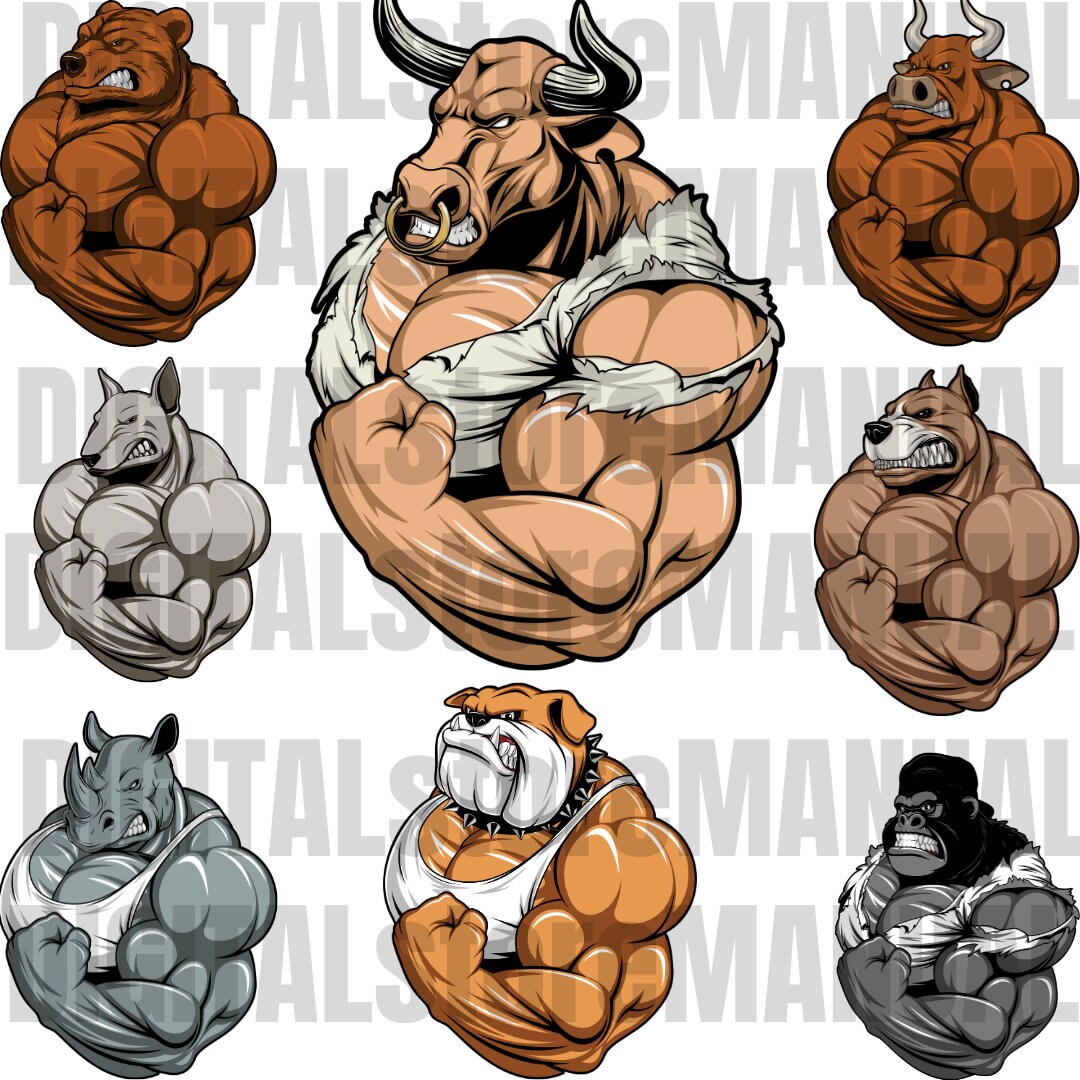 Animal Print, Bodybuilding Animals, Animal Gym in Png, Vector, Pdf, Eps ...