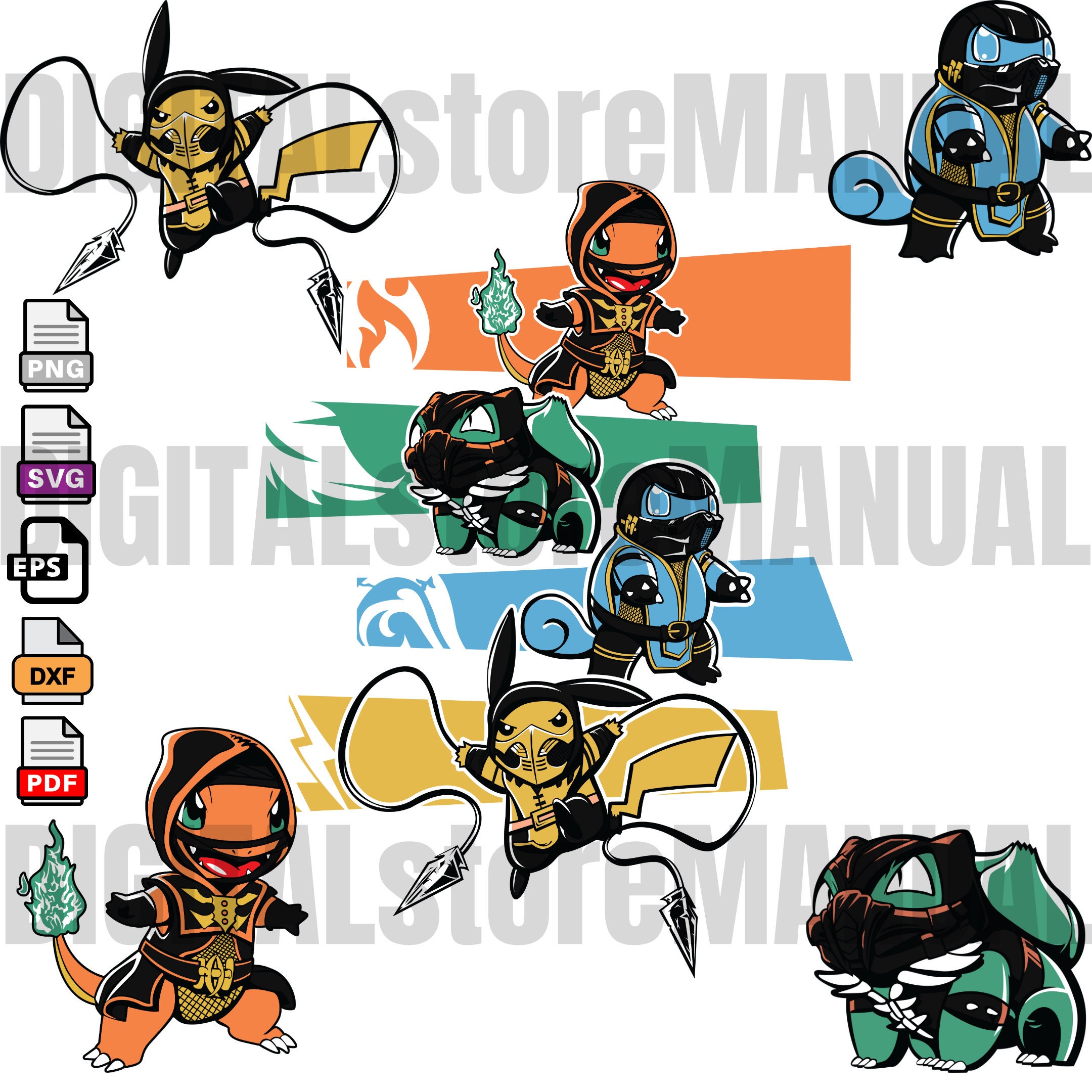 Kit P.o.k.e.m.o.n Vector, Svg, Cricut, Png, Pdf, Dxf, Eps, Vectorized Design - Etsy