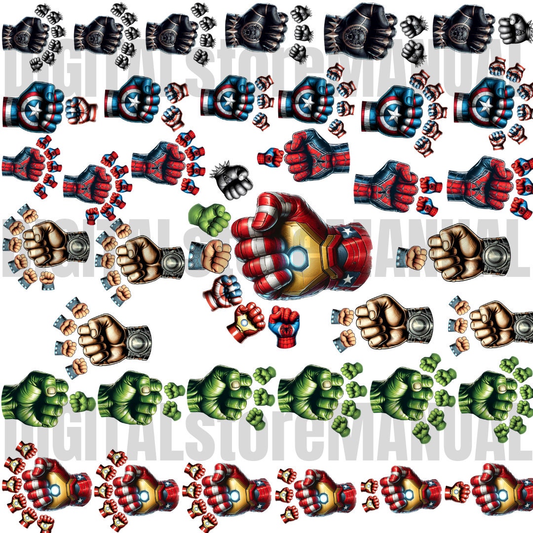 Avengers Hands, Parents and Children Clipart Images There Colors in Png ...