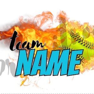 Customizable Png Softball on Fire - Etsy