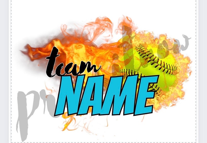 Customizable Png Softball on Fire - Etsy