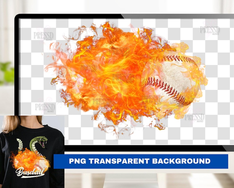 Baseball Flames Png File - Etsy