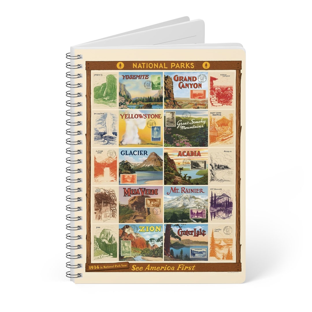 USA National Parks Notebook A5 Lined Journal, Luxurious Gloss-laminated ...
