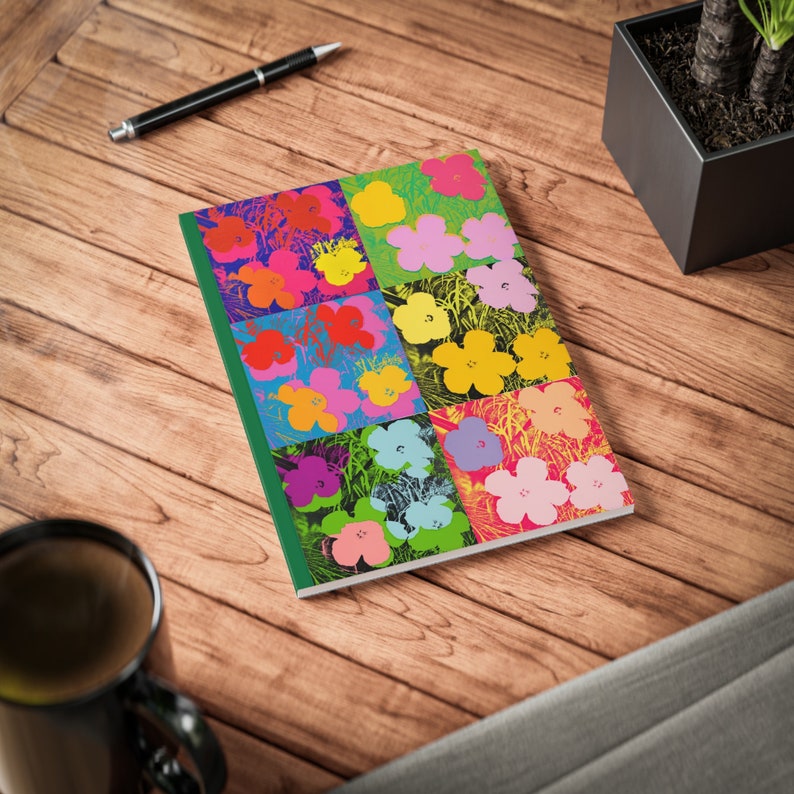 Andy Warhol Flowers Notebook A5 Lined Journal for Creatives Art Lover's Writing Pad Unique ...