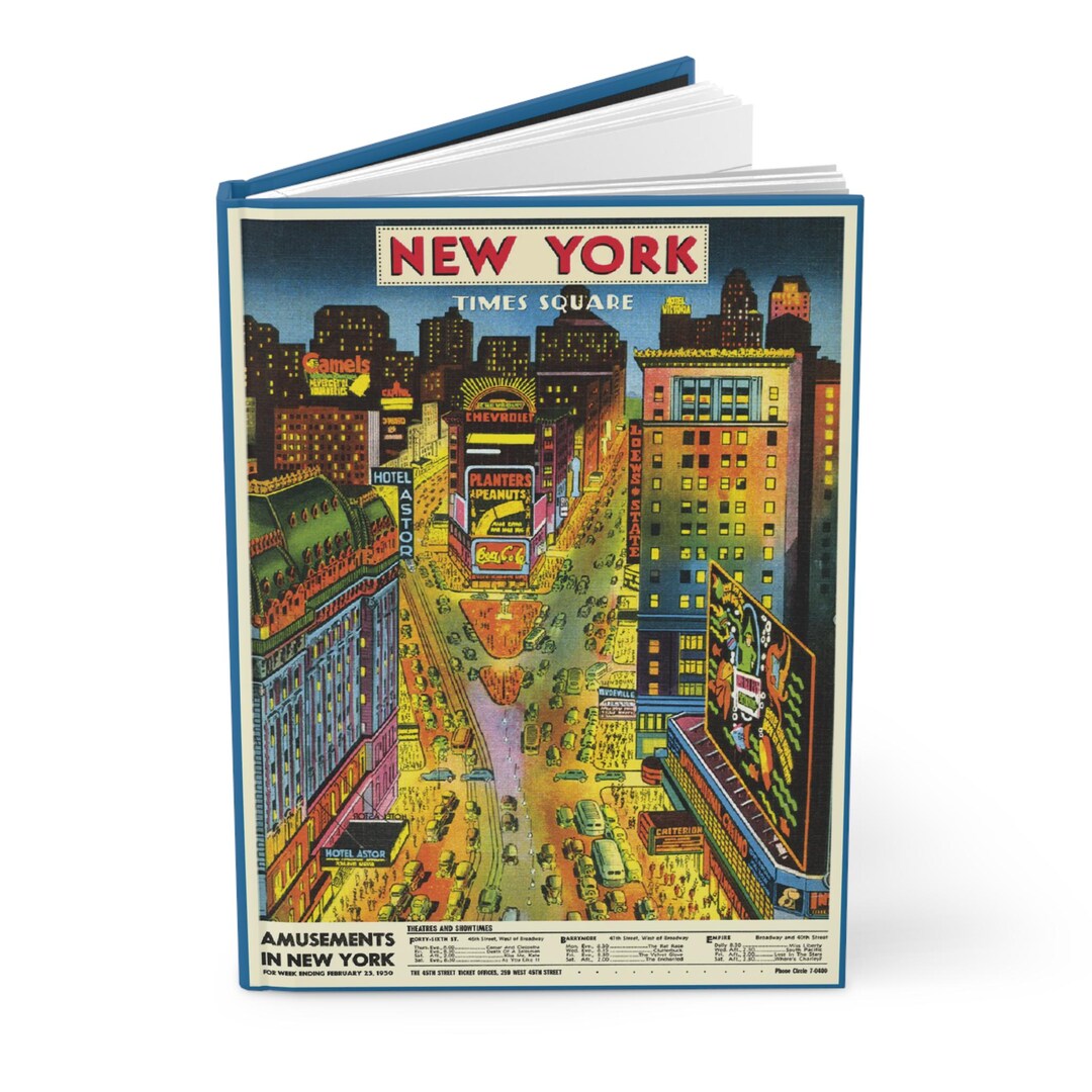 Times Square Journal, New York City Notebook, Travel Diary, Cityscape ...