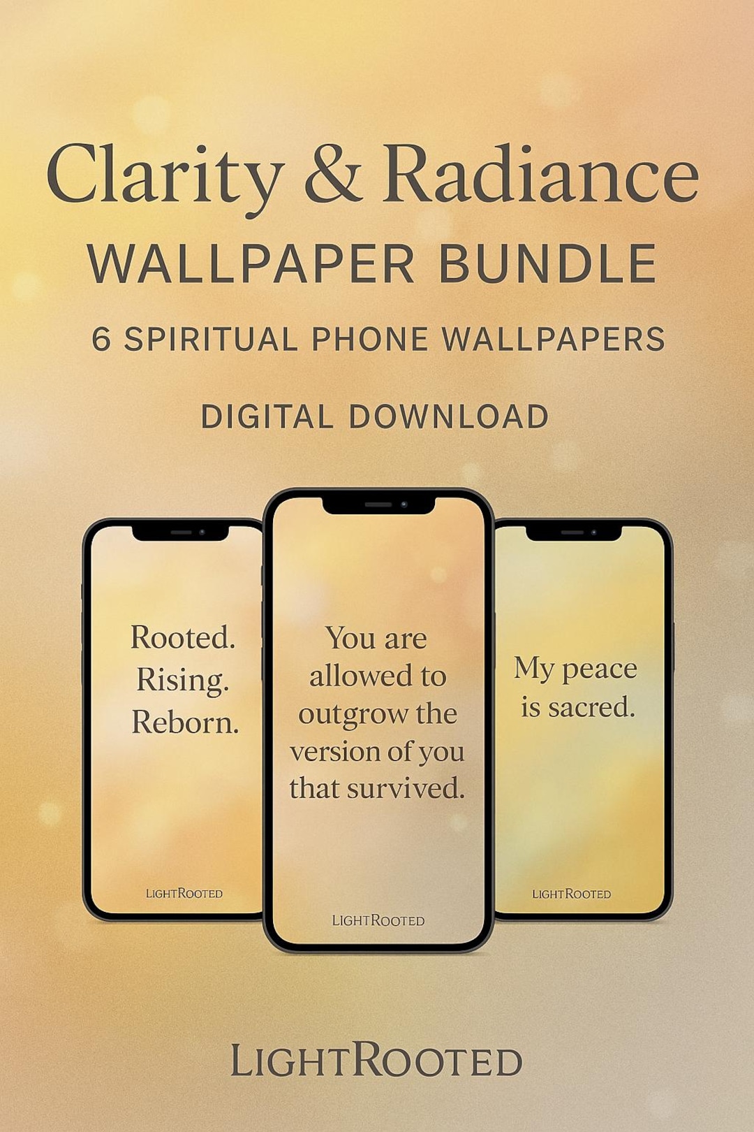 Clarity & Radiance Phone Wallpaper Bundle – 6 Spiritual Lock Screens ...