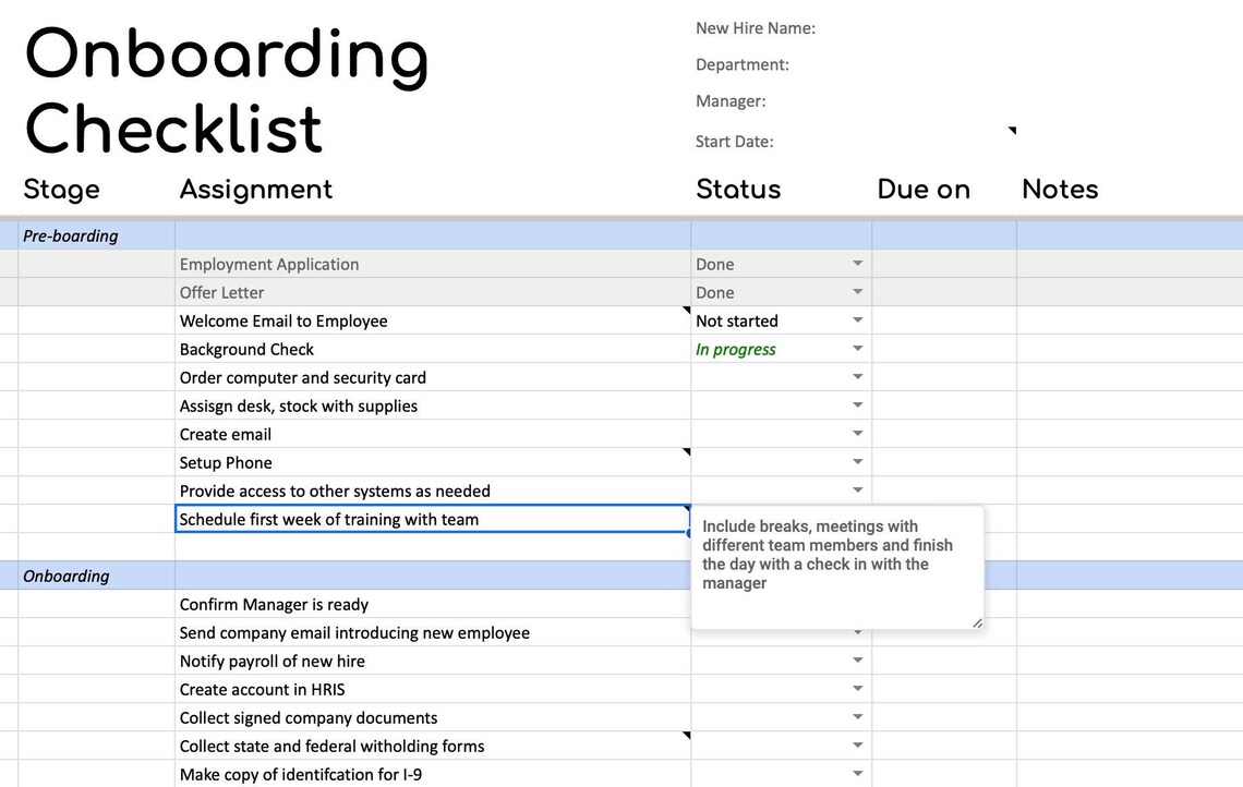 Employee Onboarding Checklist: HR Templates & Forms (digital Download ...