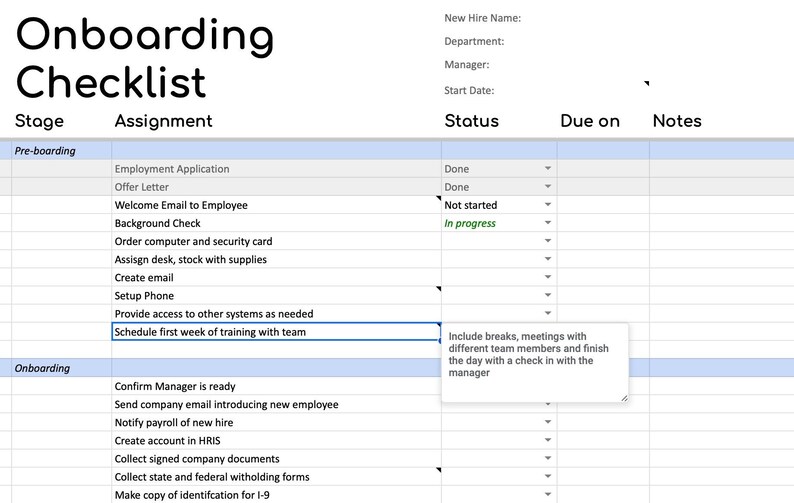 Employee Onboarding Checklist: HR Templates & Forms (digital Download ...