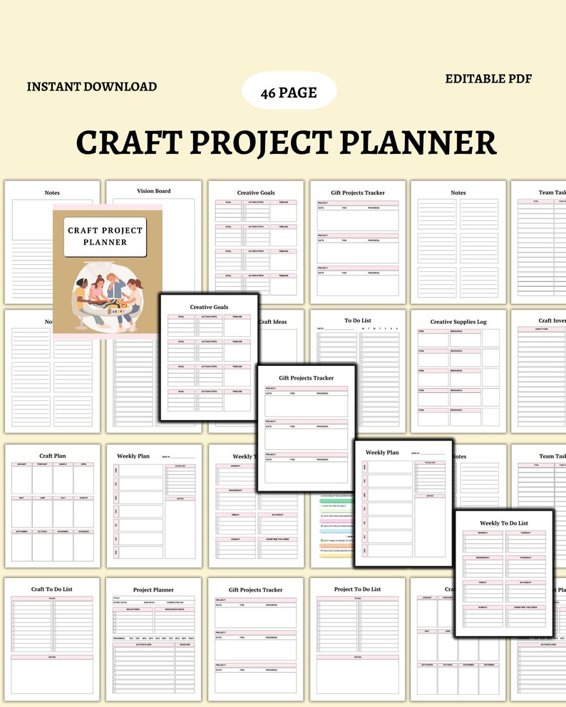 Craft Project Planner | Creative Design and Organization Guide | DIY ...