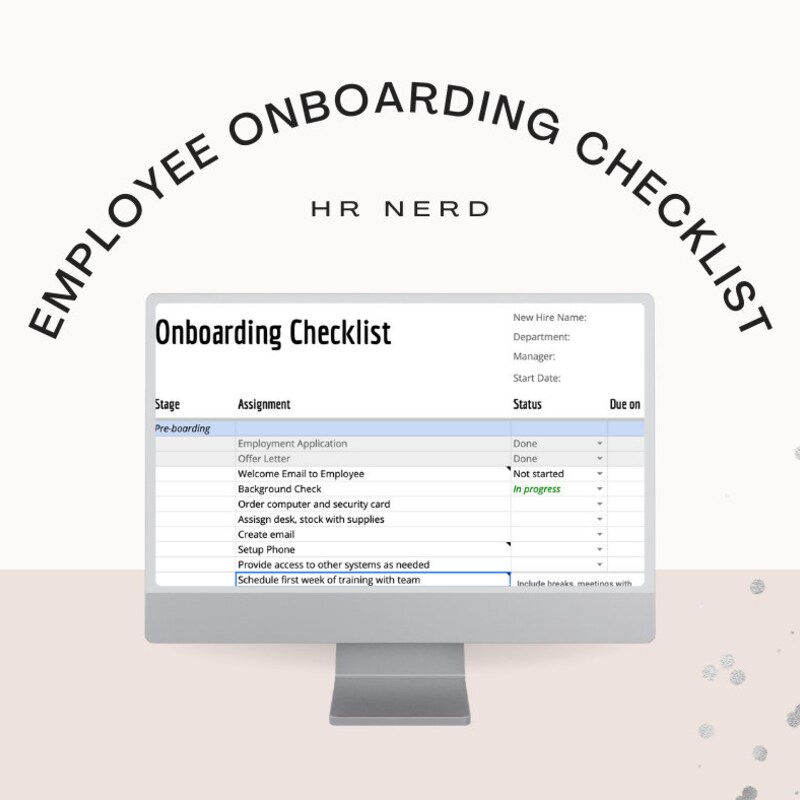 Onboarding Checklist Excel - Etsy