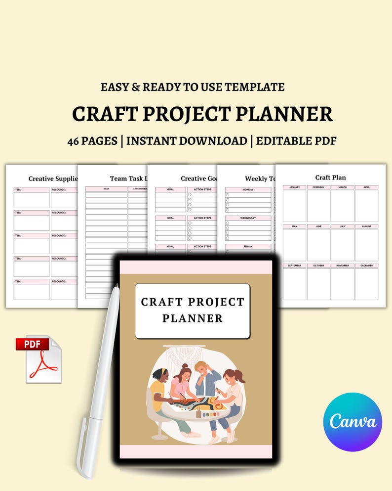Craft Project Planner | Creative Design and Organization Guide | DIY ...