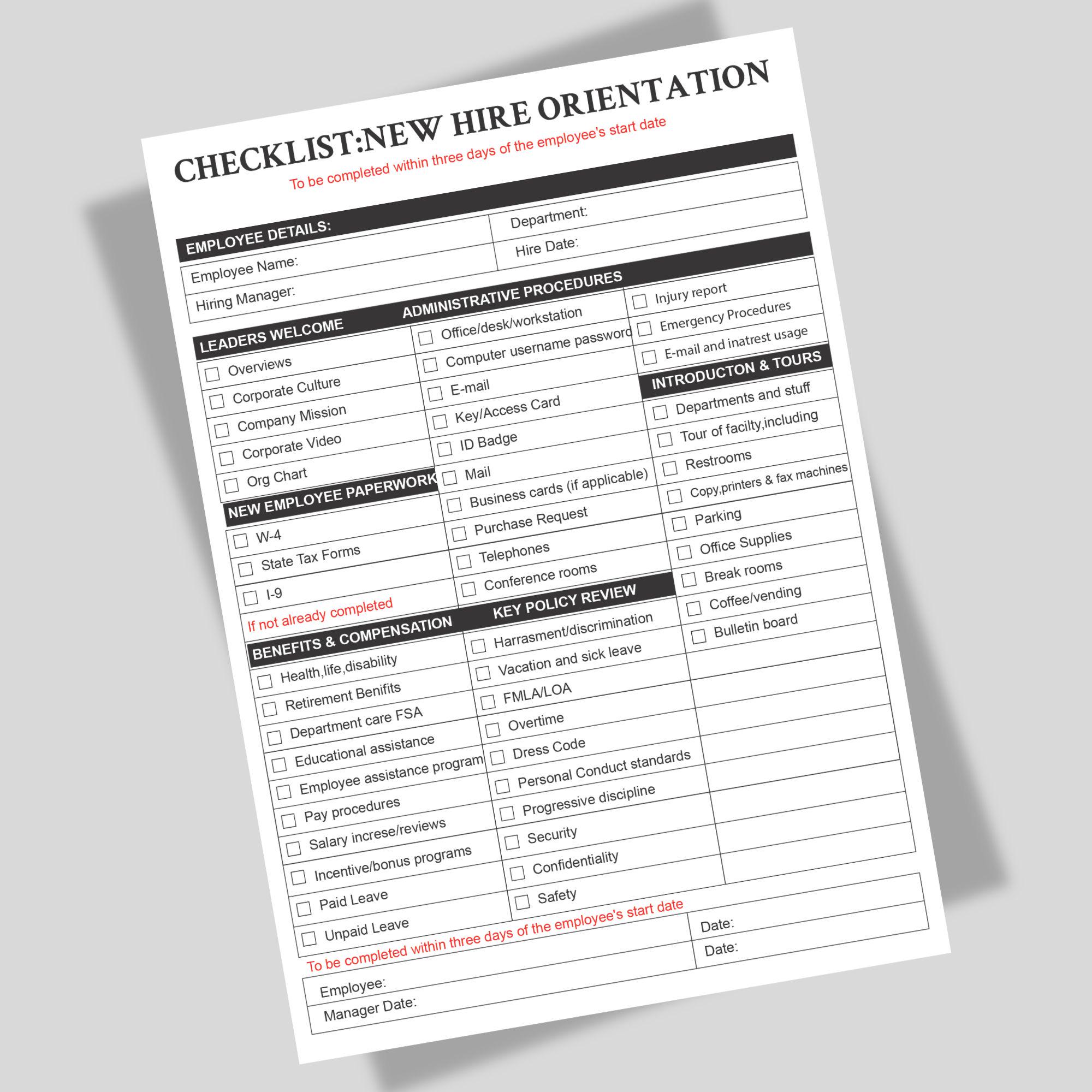 Employee Onboarding Checklist: Printable HR Template (PDF) - Etsy