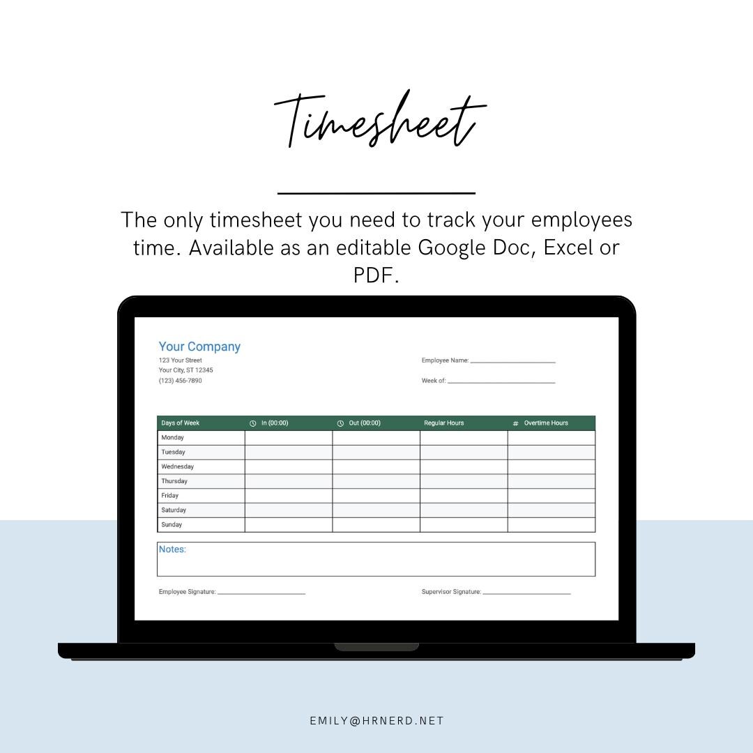 Timesheet | Timecard | Human Resources | HR Templates & Forms | HR ...