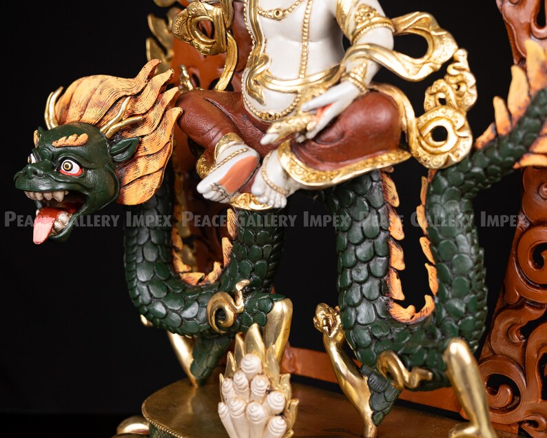 Gold Gilded Dragon Dzambhala Statue: Buddhist Wealth Deity - Etsy
