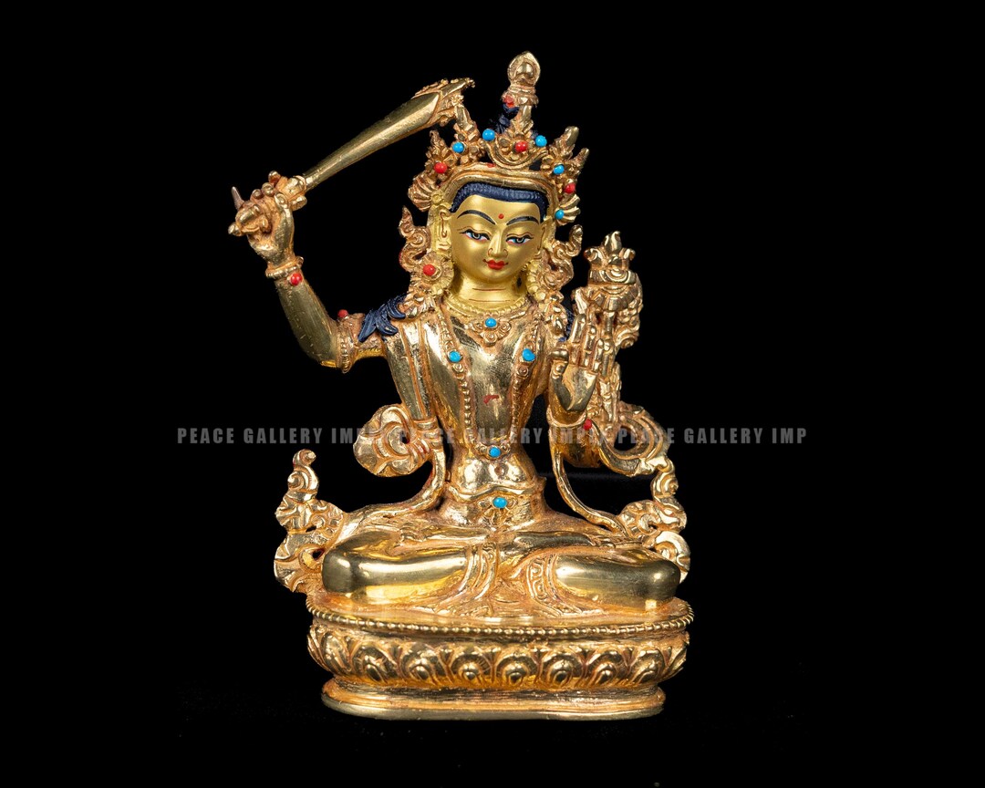 Manjushree Bodhisattva Statue – Flaming Sword, Zen Altar Decor - Etsy