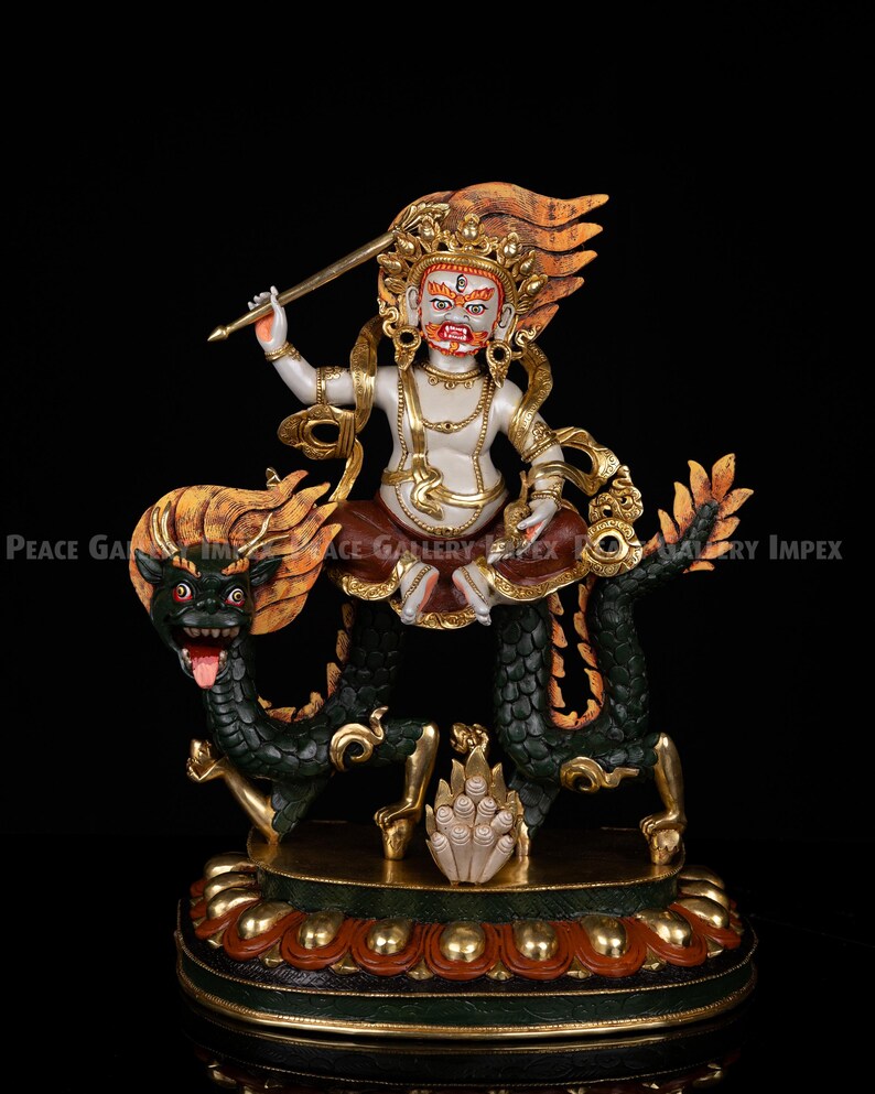 Gold Gilded Dragon Dzambhala Statue: Buddhist Wealth Deity - Etsy