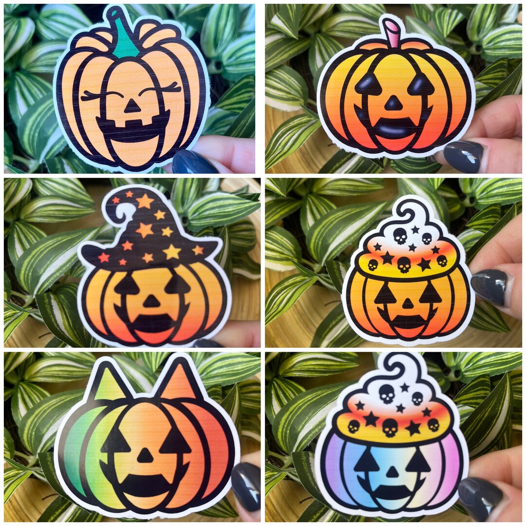 Cute Pumpkins Halloween Sticker Pack - Etsy