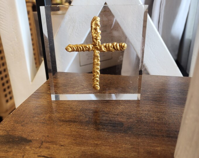 Clear Acrylic Gold Cross -A - Etsy