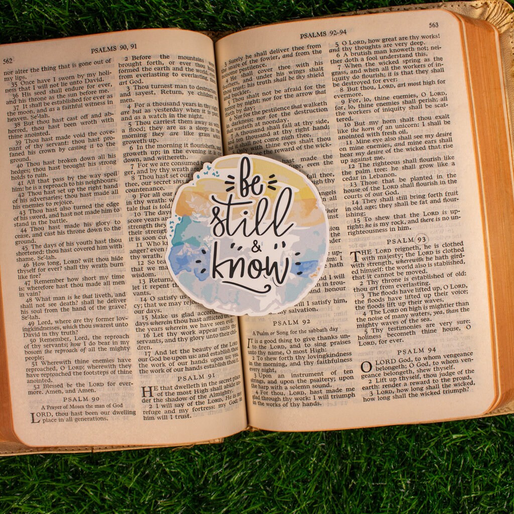 Be Still and Know Christian Waterproof Laminate Sticker, Decal for ...