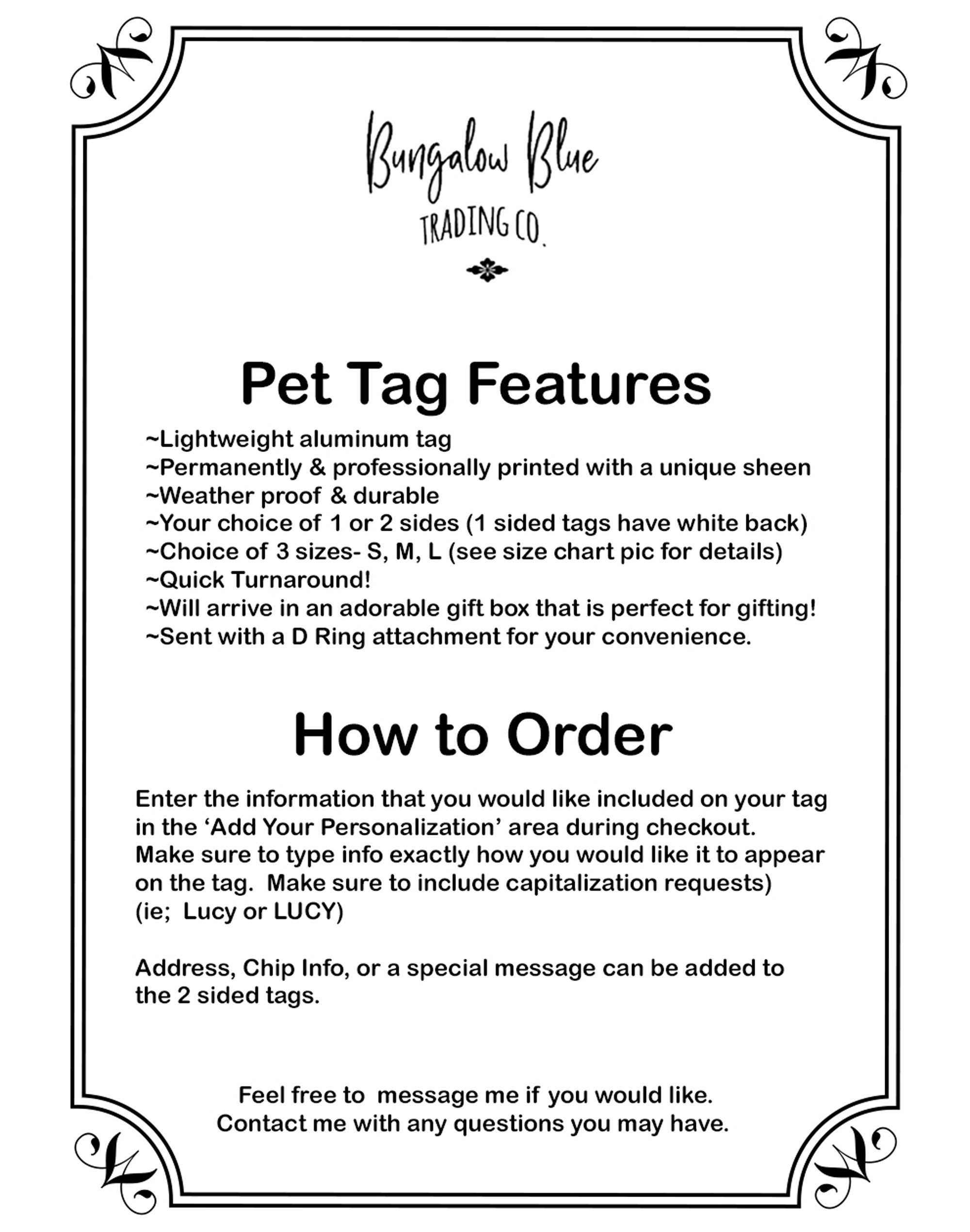 Daisy Pet Id Tag Cute Flower Dog Tag Personalized Floral Pet - Etsy