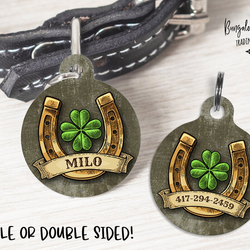 Clover Dog Tag - Etsy