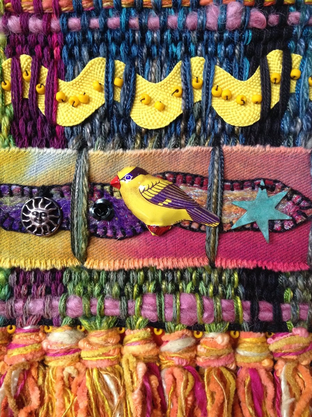 Hand Dyed Handwoven Tapestry in Cotton, Silk, and Wool, Needle Felting ...