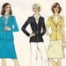 1970s Mic Mac Shawl Collar Jacket Skirt Straight Leg Pants Butterick ...