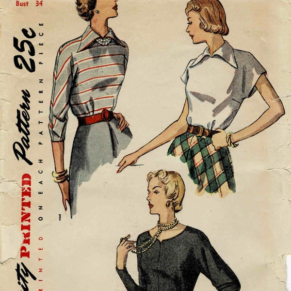 Back Button Blouse - Etsy