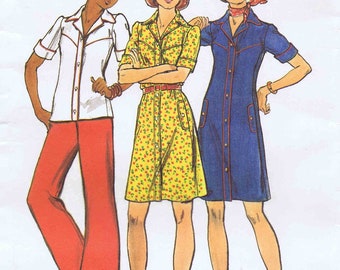 Misses Dress Tunic Pants Butterick 3070 Vintage Sewing Pattern | Etsy