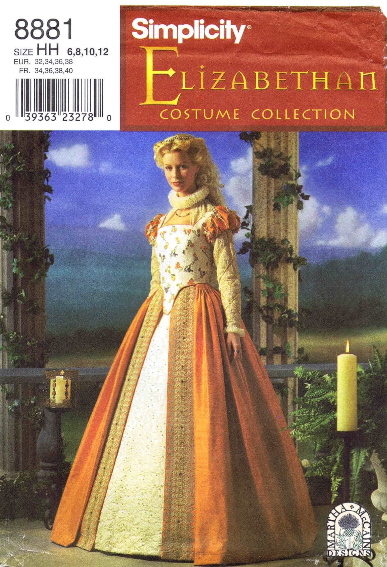 Elizabethan Dress Shakespeare Costume Simplicity 8881 Sewing - Etsy