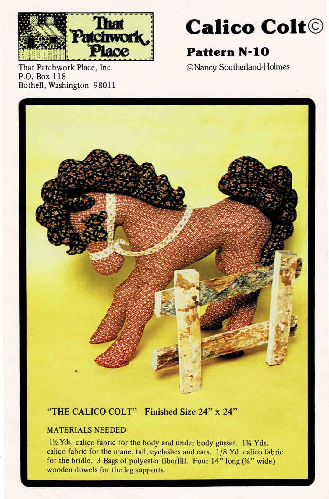 Calico Colt Que Patchwork Place N-10 Vintage Patrón de Costura UNCUT ...