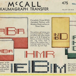 1930s Mccall 745 Complete Cross-stitch Alphabet With Modern Style ...