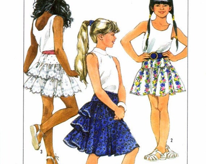 Girls Tiered Skirts Sewing Pattern Simplicity 9123 Size 12 - Etsy