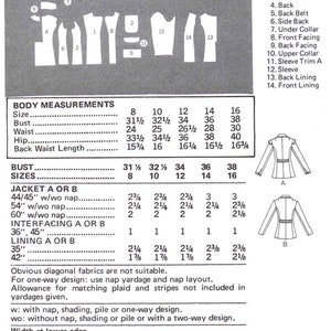 1970s Misses Fitted Jacket Butterick 6862 Vintage Sewing Pattern ...