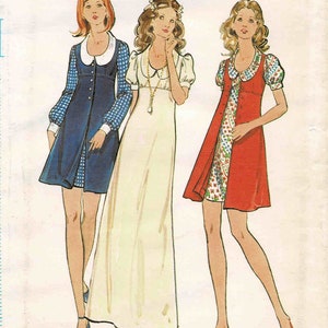 1970s Junior Misses High Waist Dress and Vest Butterick 6683 Vintage ...