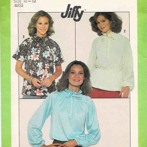 1970s Misses Pullover Blouse Simplicity 8293 Vintage Sewing Pattern ...