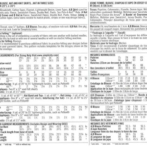 Misses Blouse Hat Knit Skirts Karen Fleisch Simplicity 8020 Sewing ...