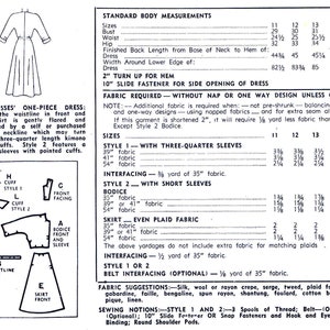 1940s Flared Dress With Wing Cuffs Simplicity 2764 Vintage Sewing ...