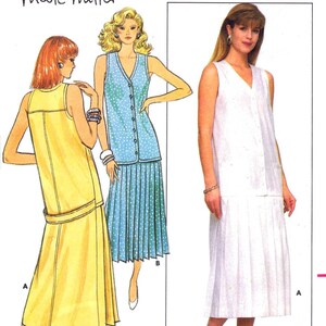 Nicole Miller Drop Waist Dress Butterick 5589 Vintage Sewing Pattern ...