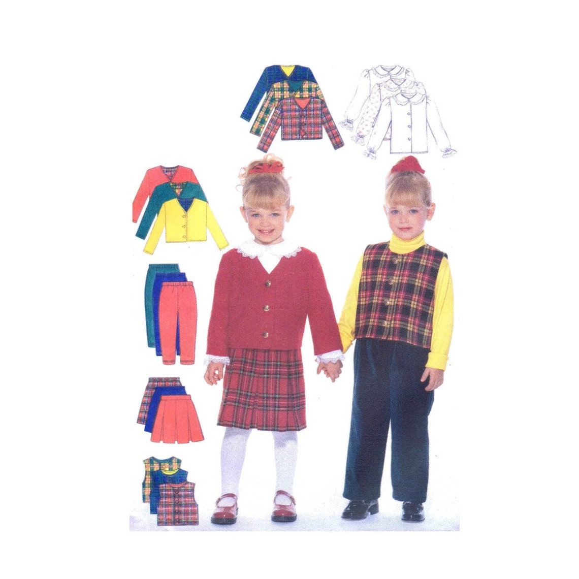 Girls Above Hip Reversible Jacket Vest Blouse Skirt Pants - Etsy