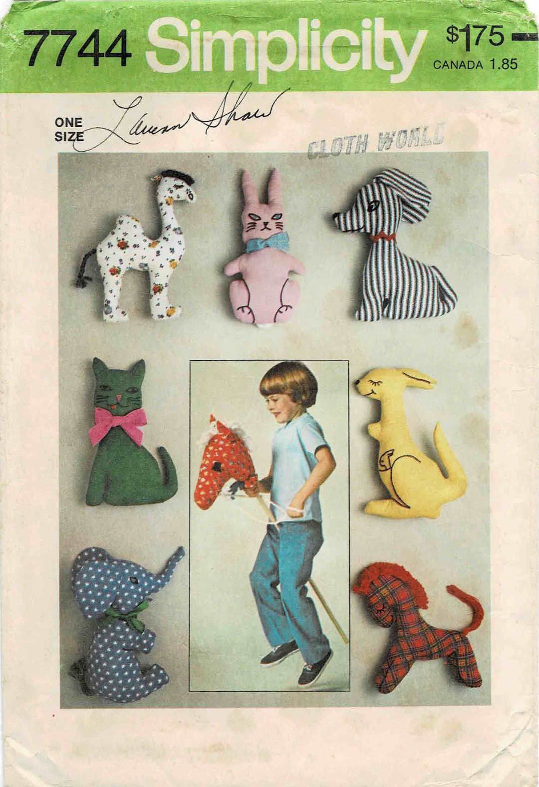 1970s Hobby Horse Rabbit Cat Dog Elephant Horse Camel Kangaroo Stuffed ...