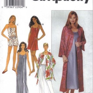 Misses Slip Nightgown Camisole Pants Shorts Robe Simplicity Sewing ...