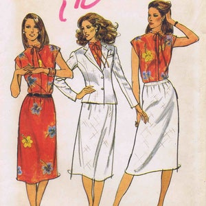Rena Rowan Jacket Blouse Skirt Jones New York Butterick 6991 Vintage ...