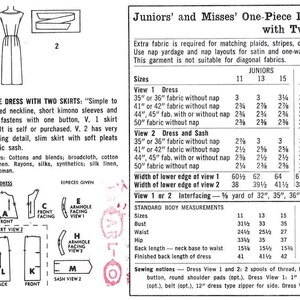1960s Misses Slim or Full Skirt Cocktail Dress Simplicity 3993 Vintage ...